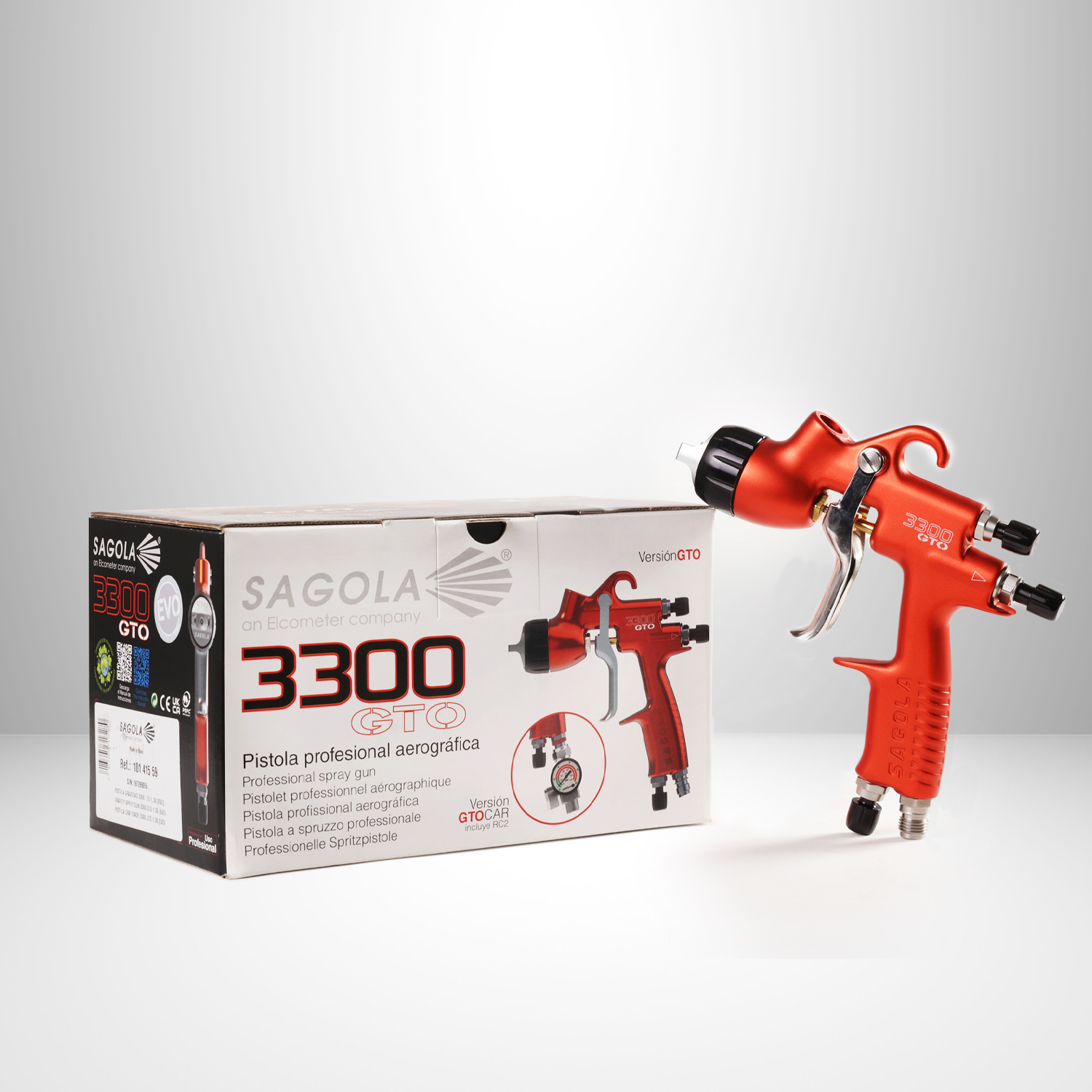 SAGOLA Spray Gun 3300 GTO 1.3 With RC2 Air Regulator